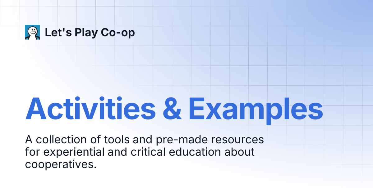 Activities & Examples | Let's Play Co-op